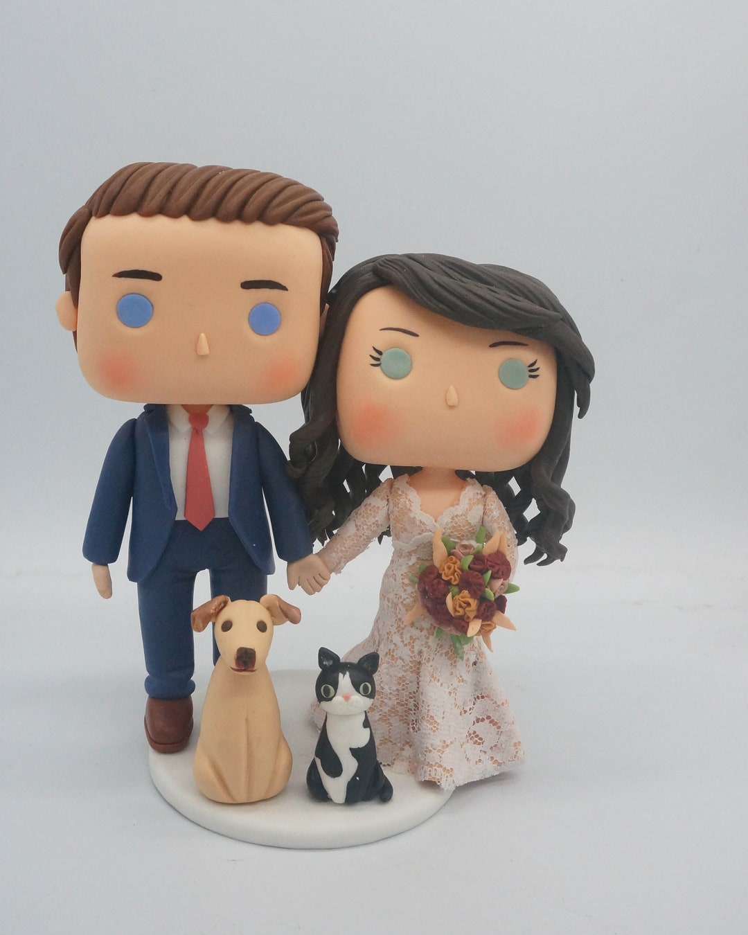 Custom Wedding Funko Pop With Dogs Custom Couple Handmade Pop - Etsy