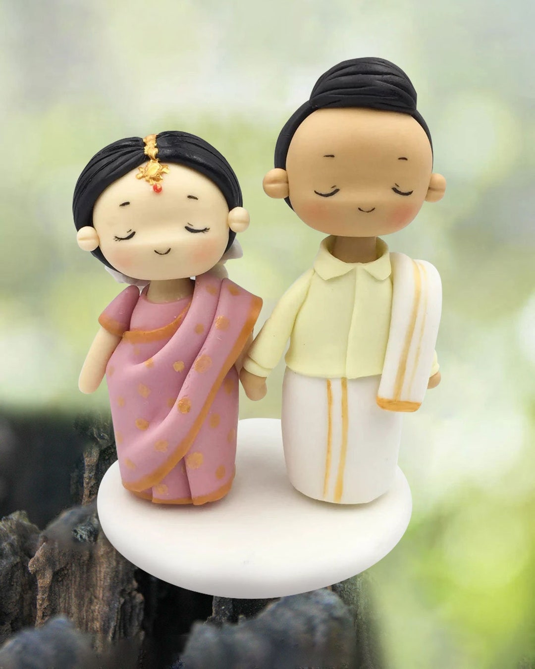 Saree Wedding Cake Topper, Hindu Bride & Groom Cake Topper, Small ...