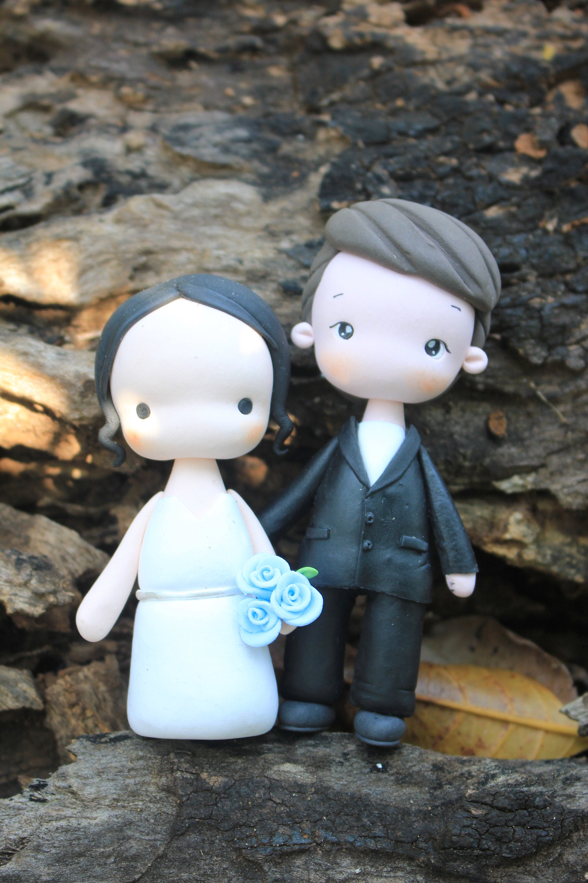 Baby Blue Wedding Cake Topper Classic Wedding Topper Bride - Etsy