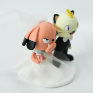 Pokemon Wedding Cake Topper, Snubbull and Meowth Wedding Cake Topper ...