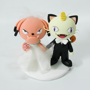 Pokemon Wedding Cake Topper, Snubbull and Meowth Wedding Cake Topper ...