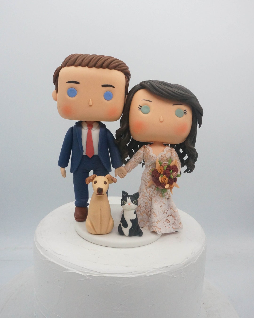 Custom Wedding Funko Pop With Dogs, Custom Couple Handmade Pop Figures ...