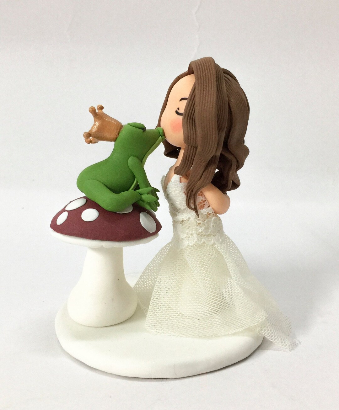 Handmade Bride Kissing Frog Groom Wedding Cake Topper - Etsy