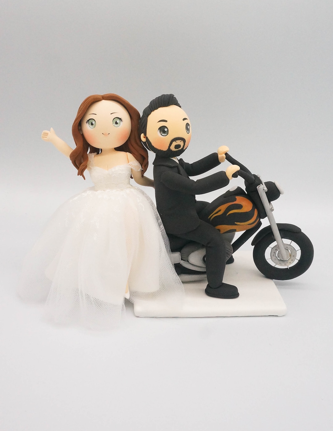 Motorcycle Wedding Cake Topper, Biker Wedding Cake Topper, Custom Groom ...