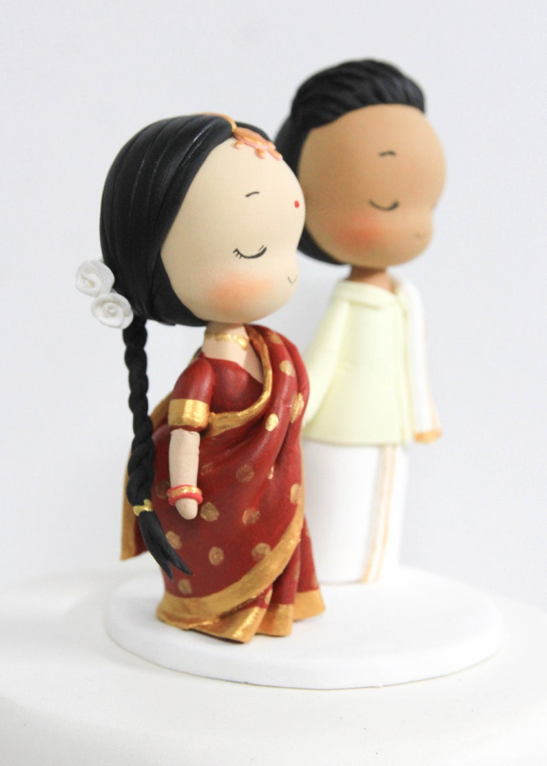 Indian wedding cake topper Sari wedding topper Custom | Etsy