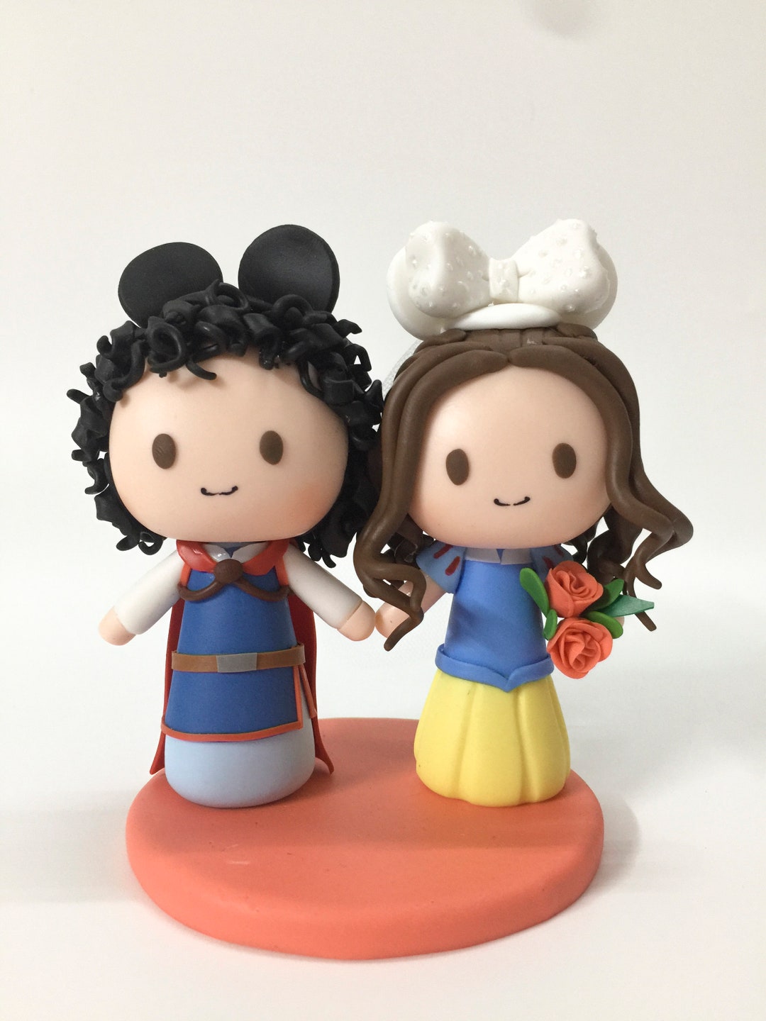 Prince & Princess Wedding Cake Topper, Custom Hairstyles Wedding Cake ...