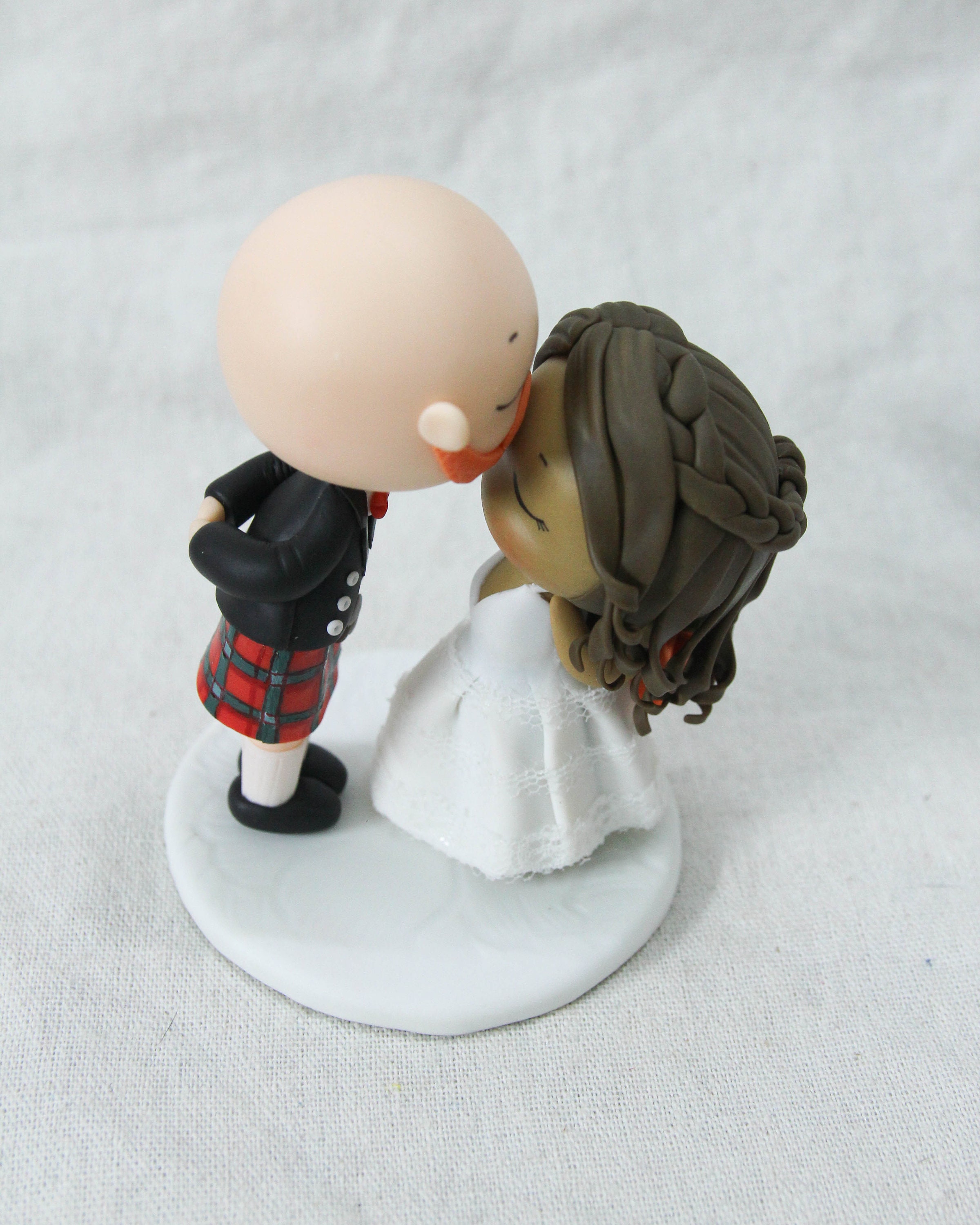 Scottish Wedding Cake Topper, Forehead Kissing Wedding Cake Topper ...