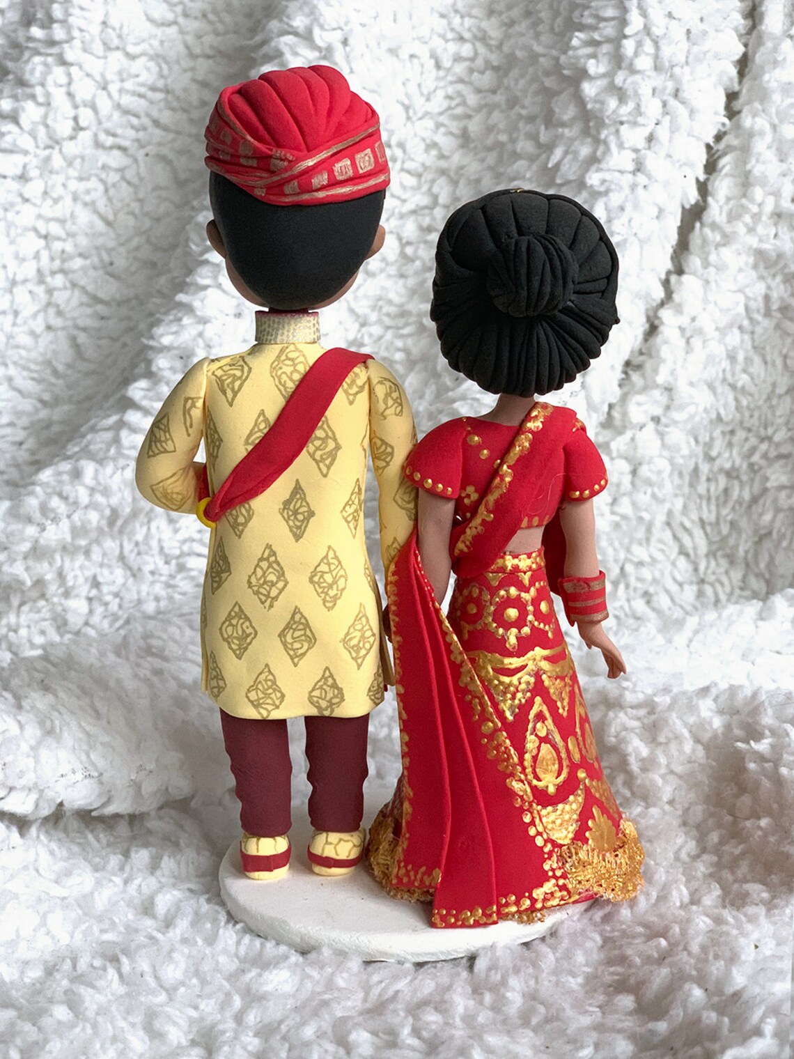 Indian Wedding Cake Topper Ethnic Wedding Clay Figure Indian | Etsy
