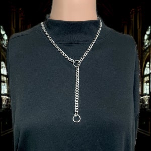 Stainless Steel Dainty O Ring Slip Chain Choker Necklace, Alternative ...