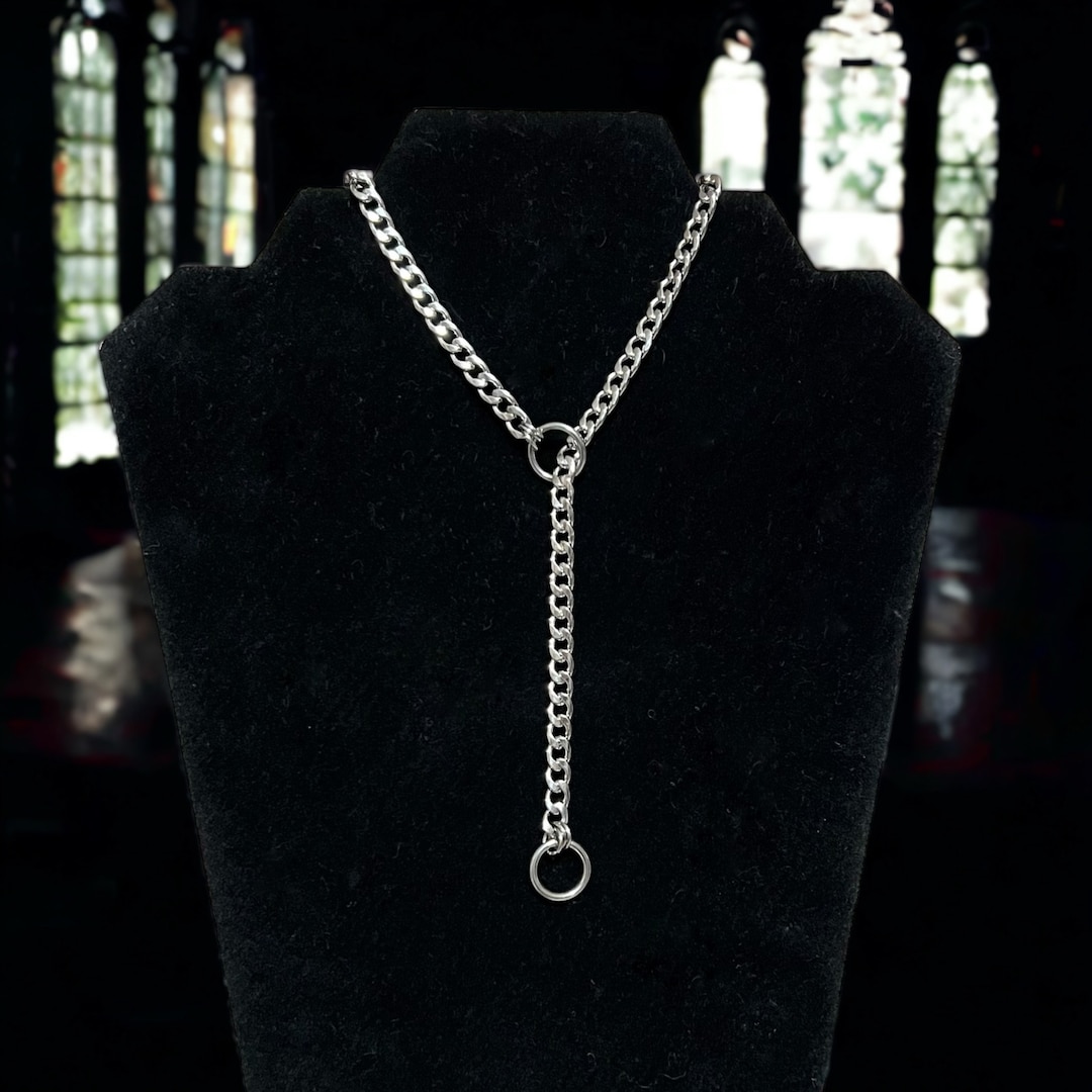 Stainless Steel Dainty O Ring Slip Chain Choker Necklace, Alternative ...
