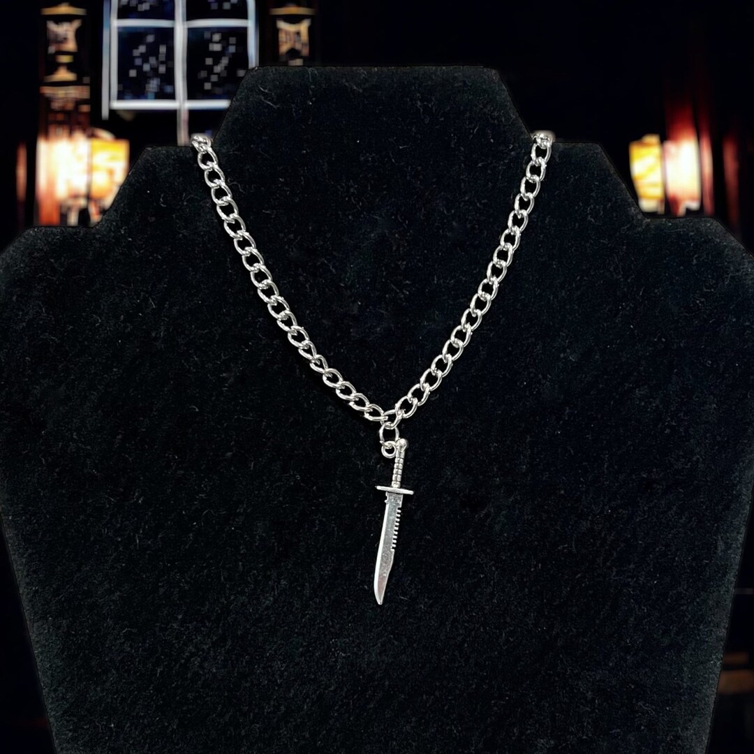 Knife Dagger Pendant Chain Necklace, Alternative Punk Grunge Gothic ...