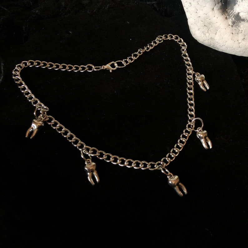 Tooth Charm Necklace Choker Teeth Necklace Dentist Necklace - Etsy
