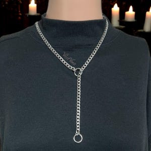 Stainless Steel Dainty O Ring Slip Chain Choker Necklace, Alternative ...