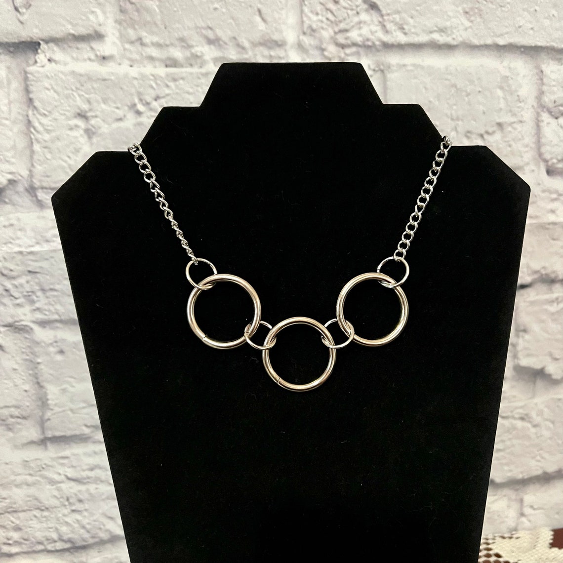 Triple O Ring Chain Choker Day Collar Goth Punk 90s - Etsy