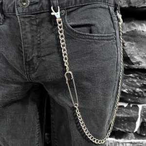 Safety Pin Wallet Chain, Chunky Belt Chain, Alternative Punk Gothic ...