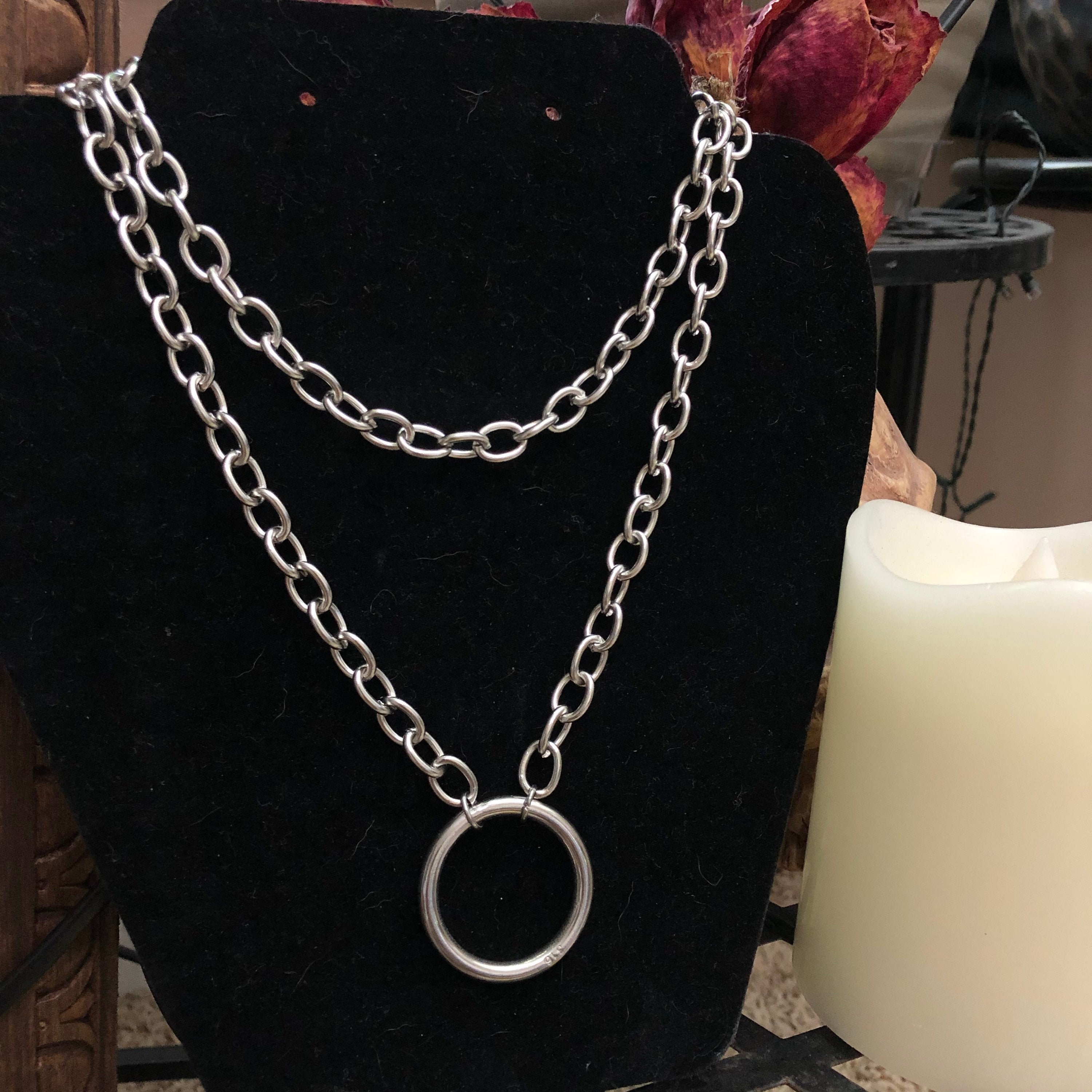 Stainless Steel Layered O Ring Chain Necklace Alternative - Etsy