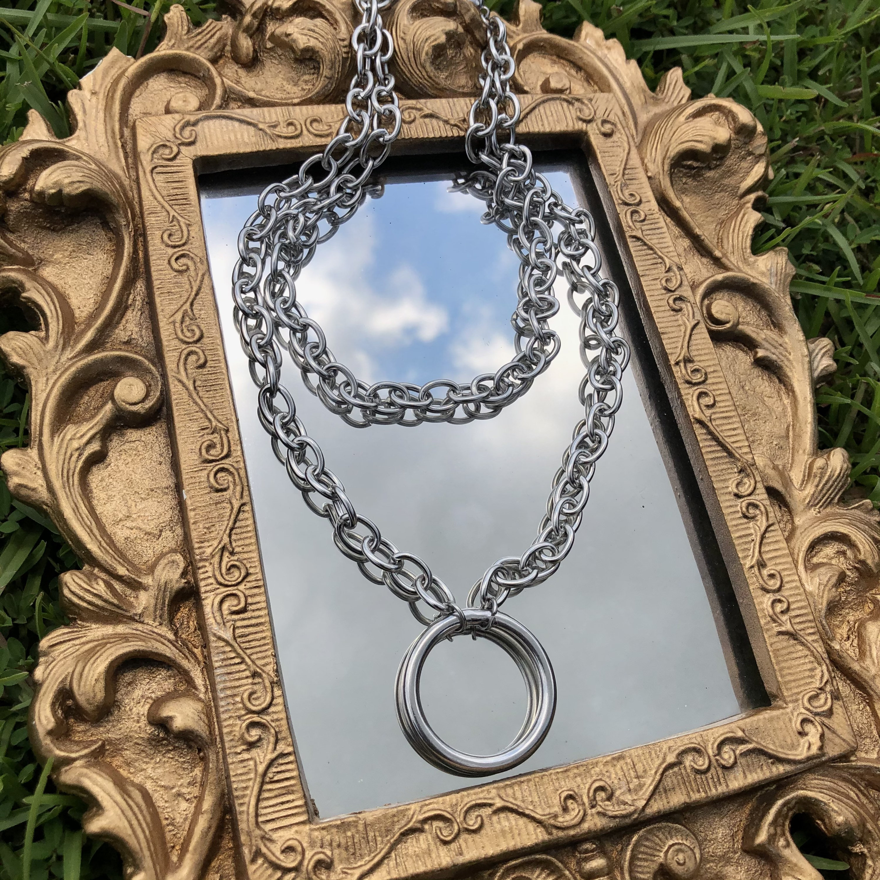 Stainless Steel Layered O Ring Chain Necklace Alternative - Etsy