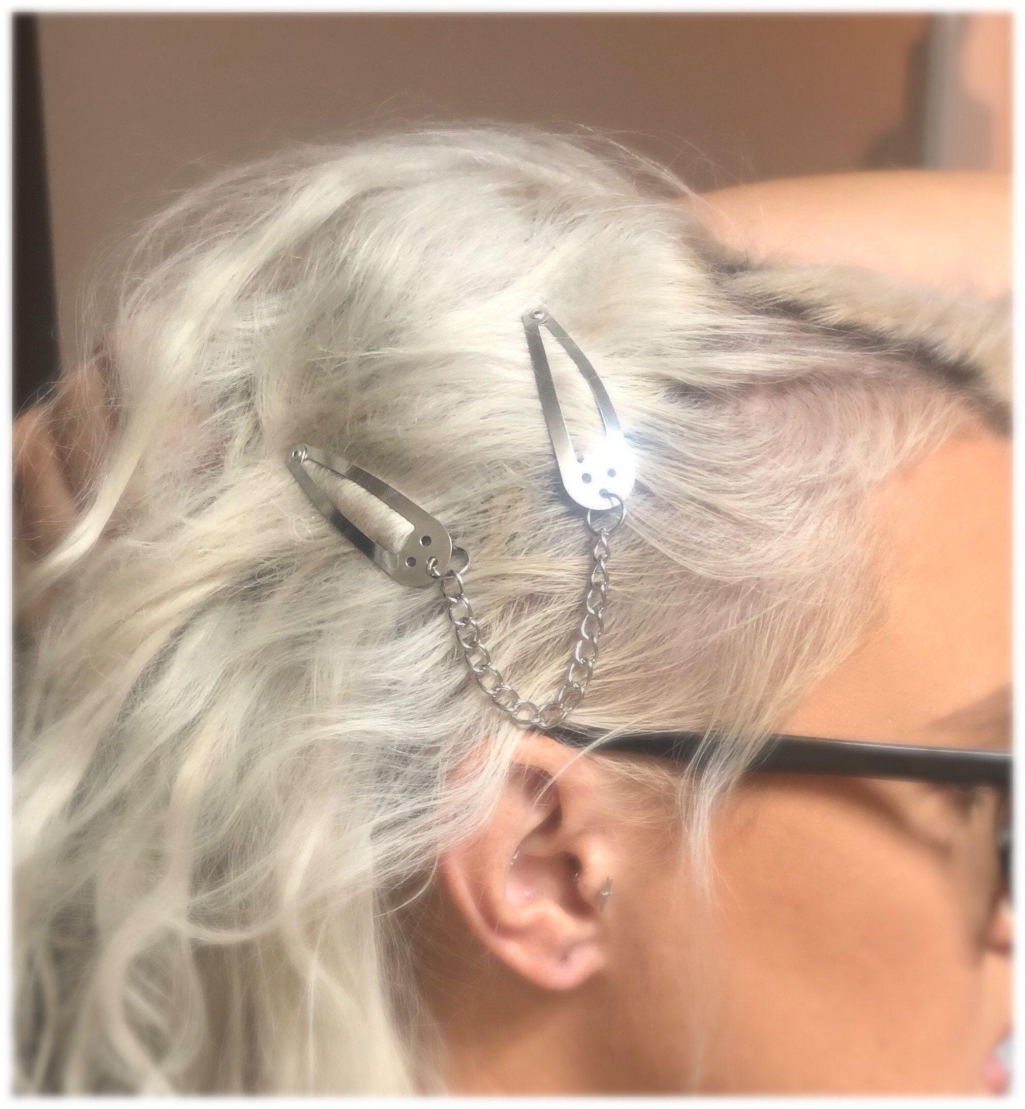 Chain Hair Clips 90s Alternative Punk Goth Grunge Style - Etsy