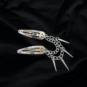 Spiked Layered Chain Hair Clips, 90s Alternative Punk Goth Grunge Style ...