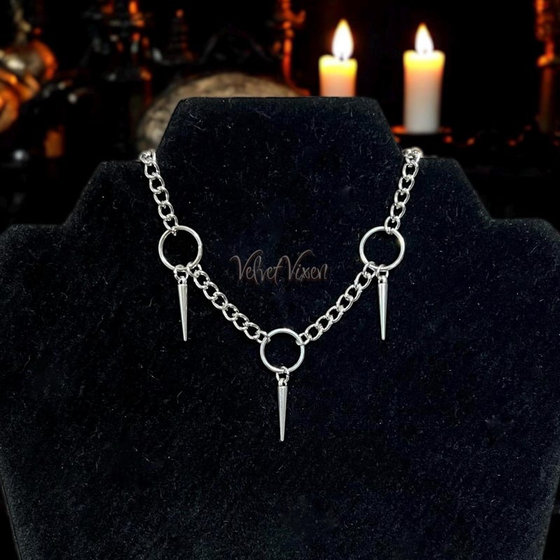 Goth Spike Ring Collar - Etsy