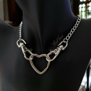 Heart Chain Swivel Clasp Necklace, 90s Mall Goth Punk Alternative Y2K ...