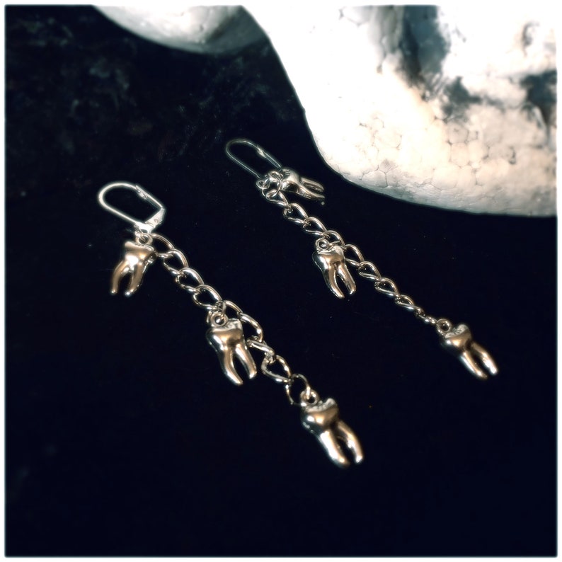 Tooth Dangle Earrings Teeth Earrings Halloween Earrings - Etsy