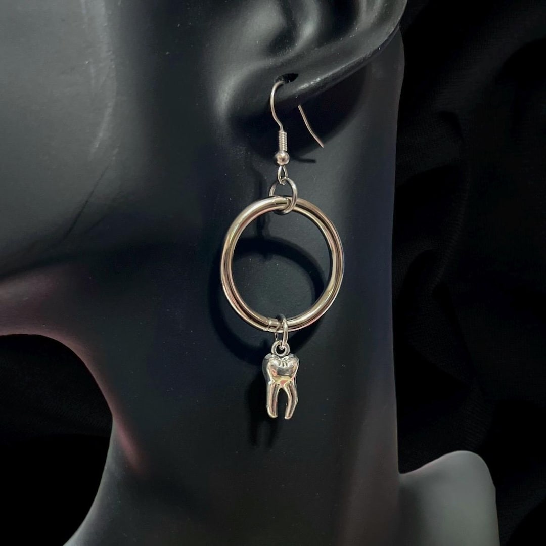 Tooth O Ring Earrings, Teeth Earrings, Goth Grunge Alternative Punk ...