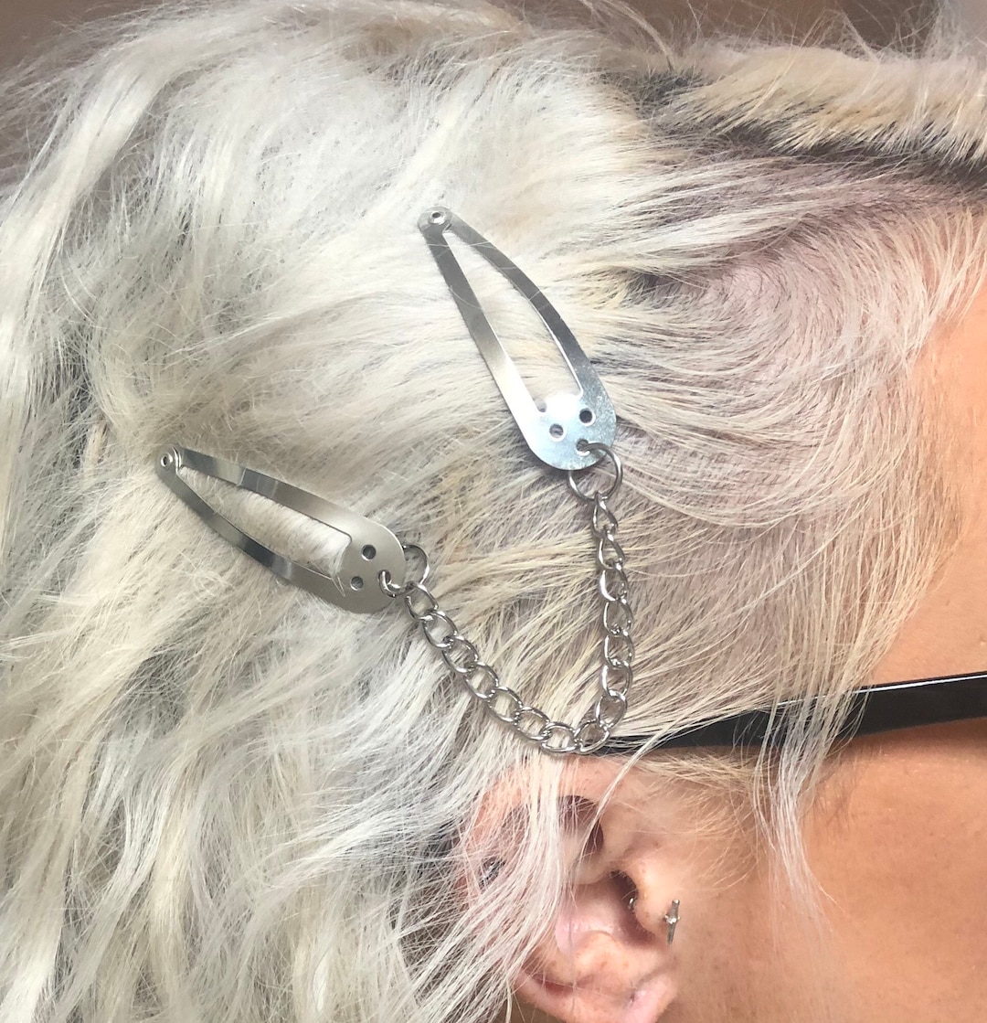 Chain Hair Clips, 90s Alternative Punk Goth Grunge Style - Etsy
