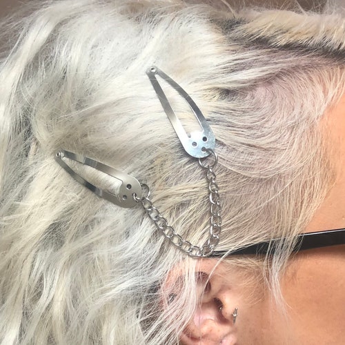 Chain Hair Clips 90s Alternative Punk Goth Grunge Style - Etsy