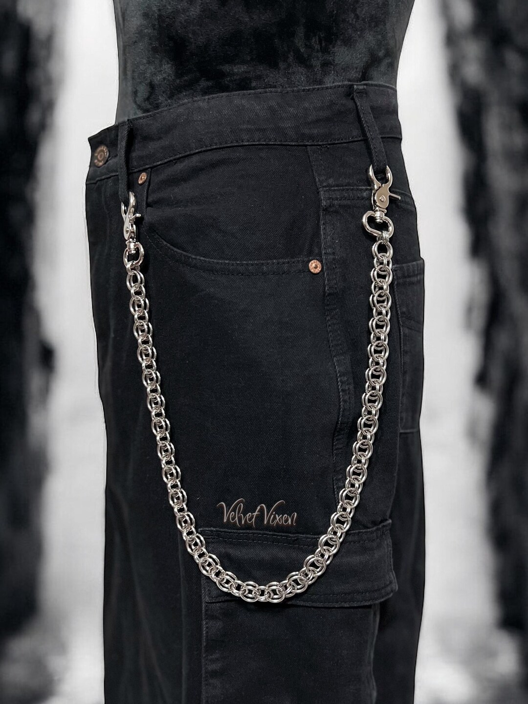 Stainless Steel Helm Weave Chainmail Wallet Pants Belt Chain, Chunky ...