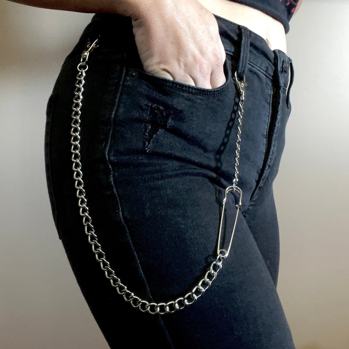 Safety Pin Wallet Chain Chunky Belt Chain Alternative Punk - Etsy