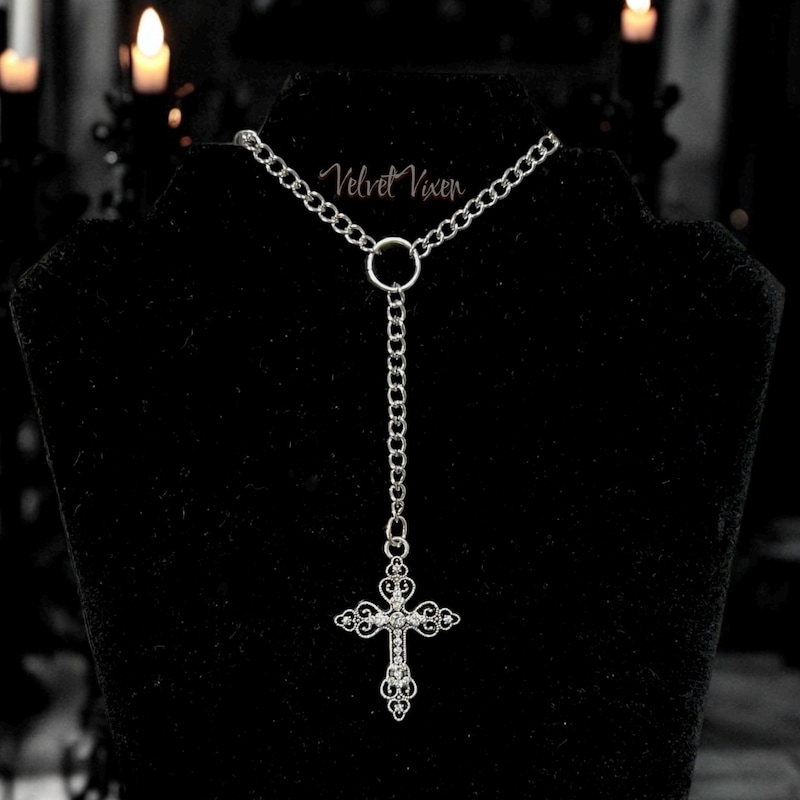 Cross Necklace Goth - Etsy