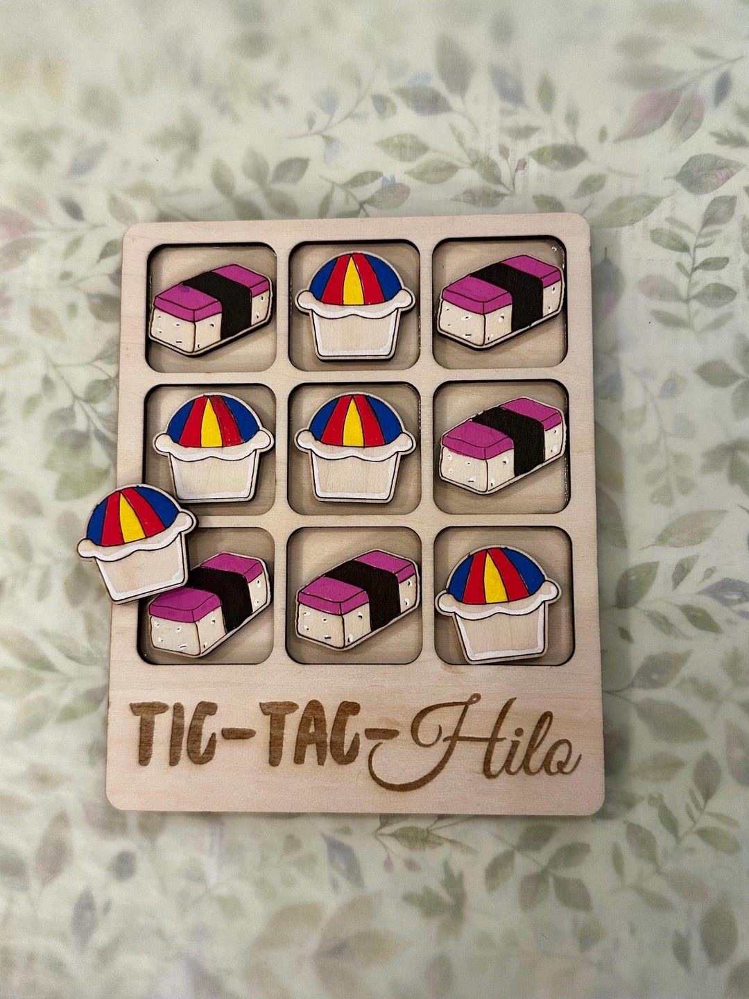 Handmade Hawaiian Tic-tac-toe Game Board Unique Island-inspired Family ...
