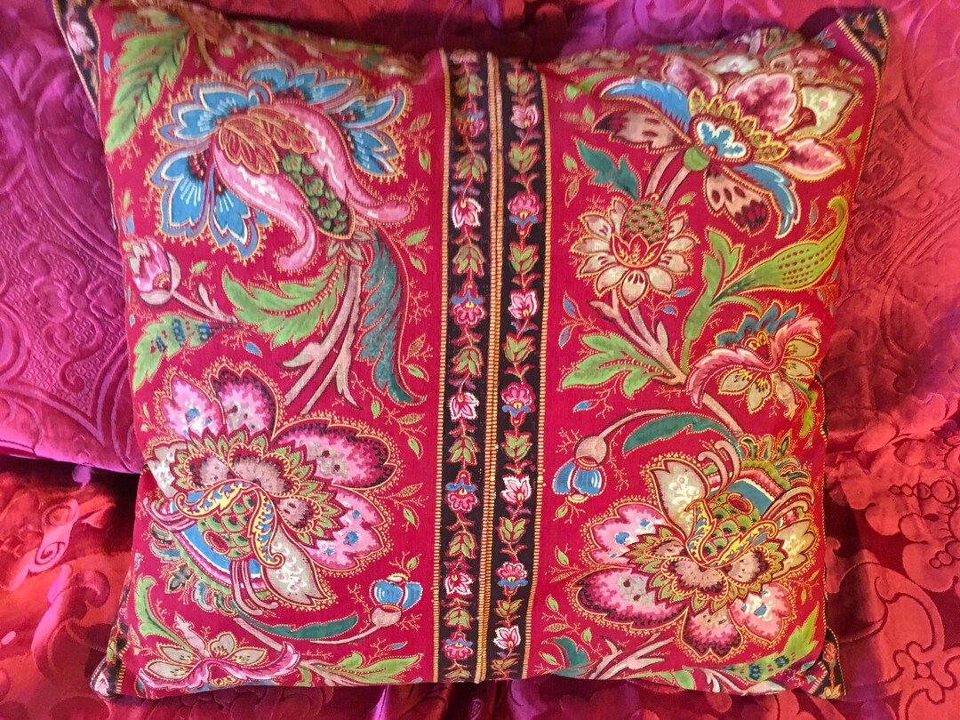 Perfect 1830 True Turkey Red Fabric Cushions From Provance - Etsy
