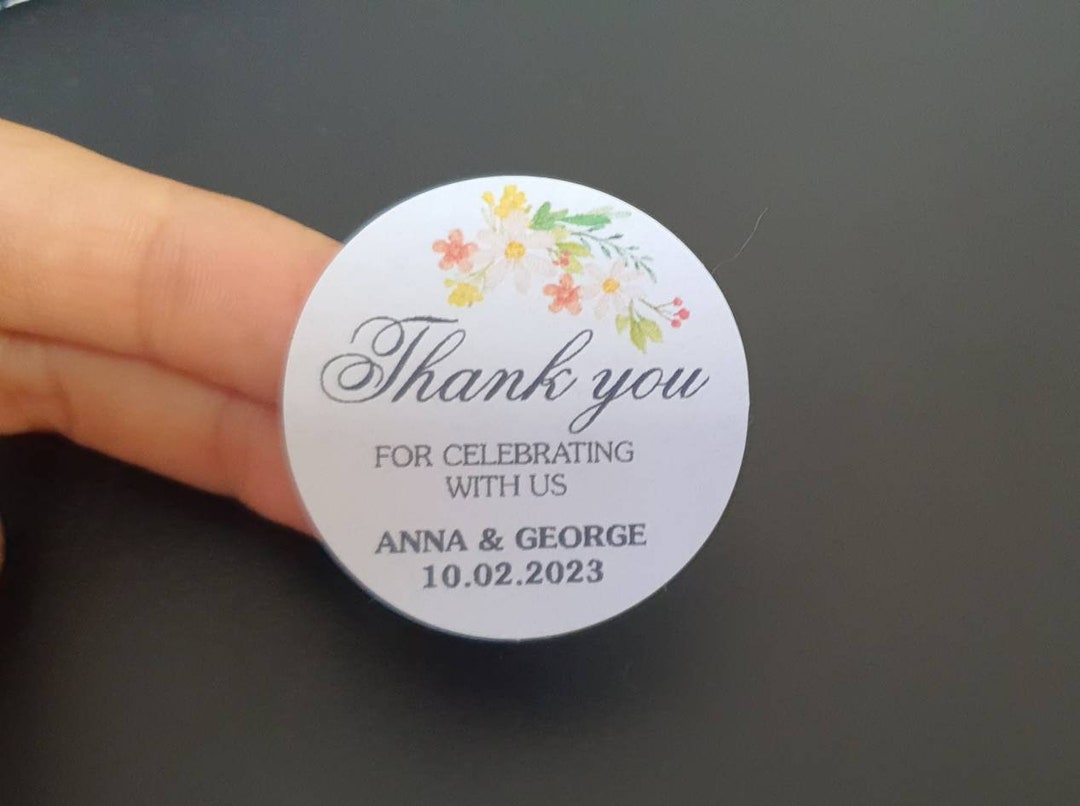 Personalized Thank You Sticker Labels Set of 24 Piece Set Stickers for ...