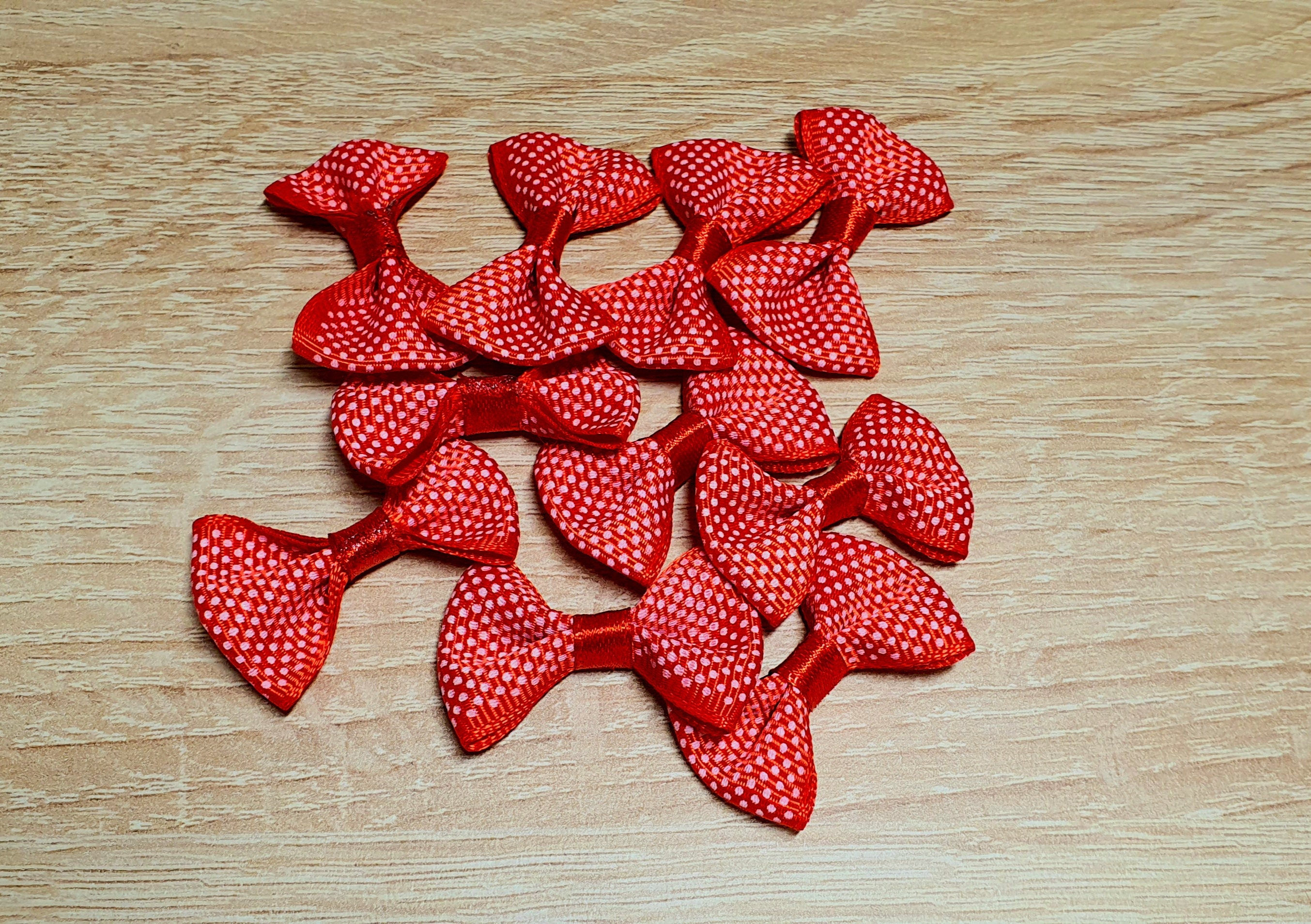 10 Red Ribbon , Mini Red Bows, Assorted Bows, Tiny Bow Tie, Craft Bows ...