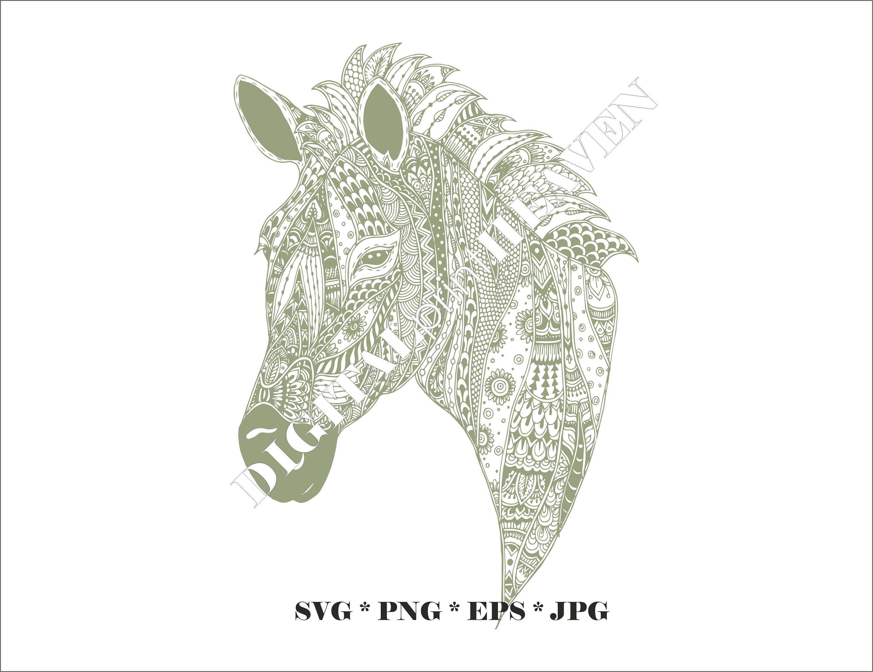 Horse MANDALA Svg Png Jpg Eps - Etsy