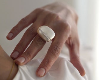 Modern Silver Ring - Etsy
