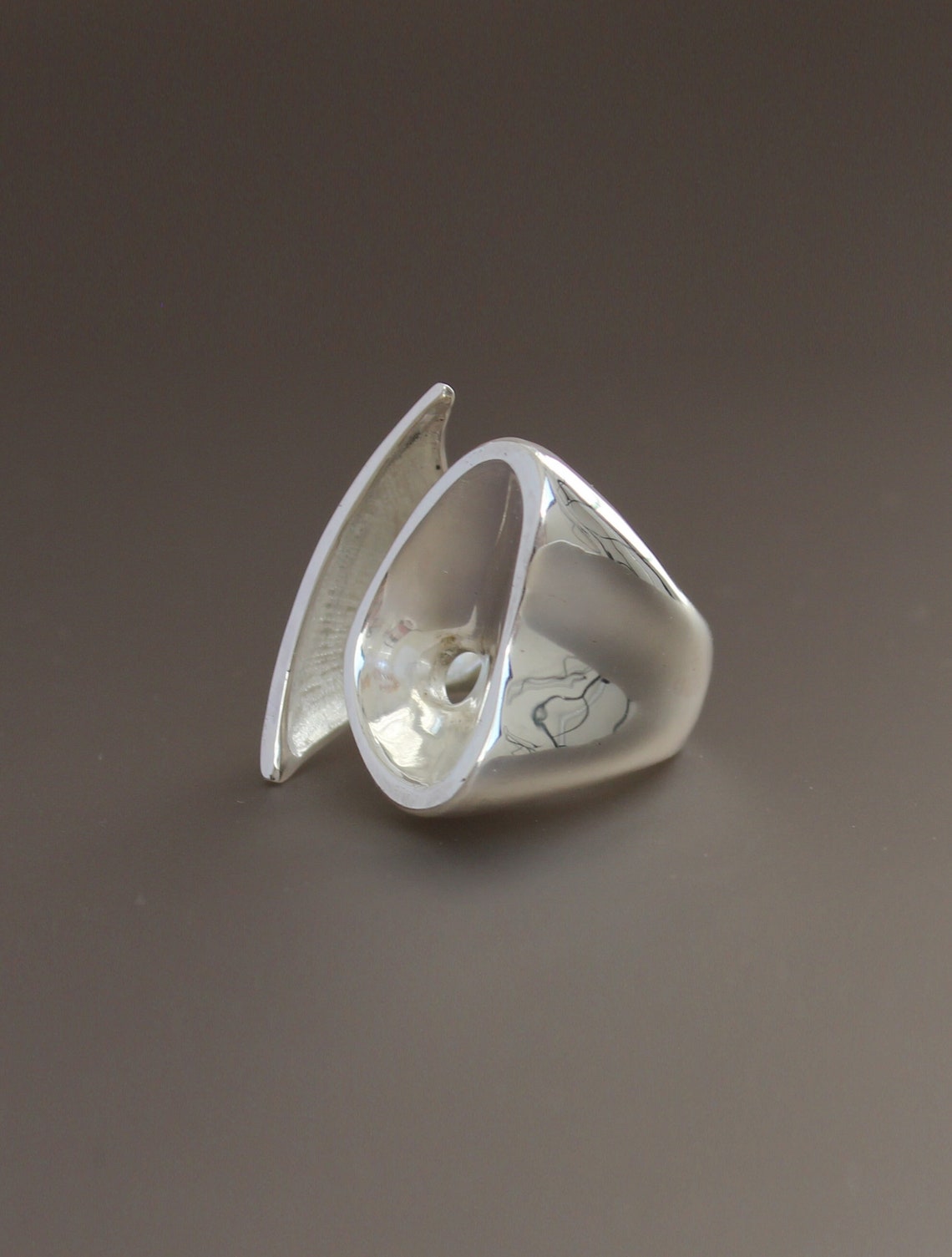 Silver Large Ring, Sculpture Ring, Bold Ring, Adjustable Large ...