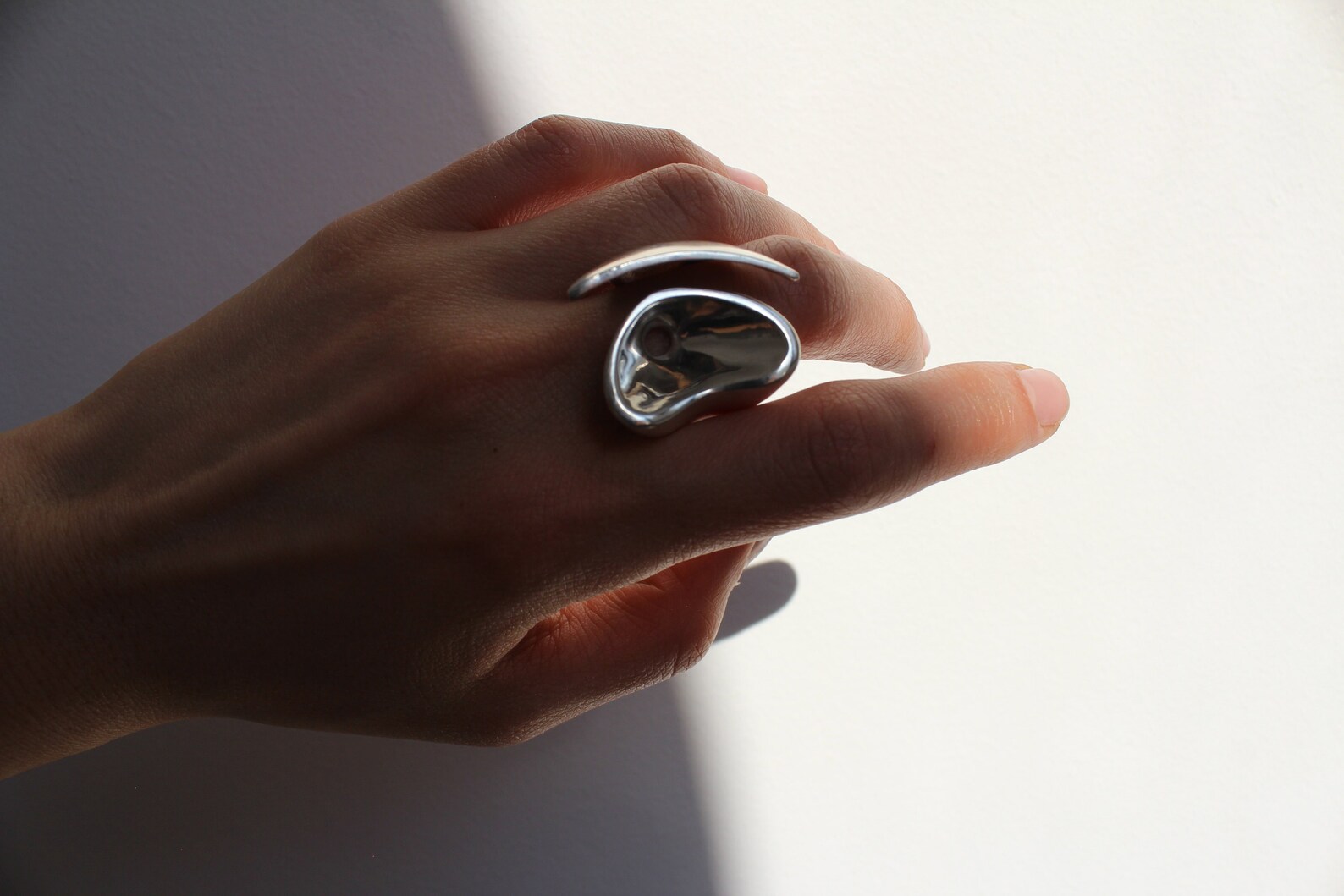 Silver Large Ring, Sculpture Ring, Bold Ring, Adjustable Large ...