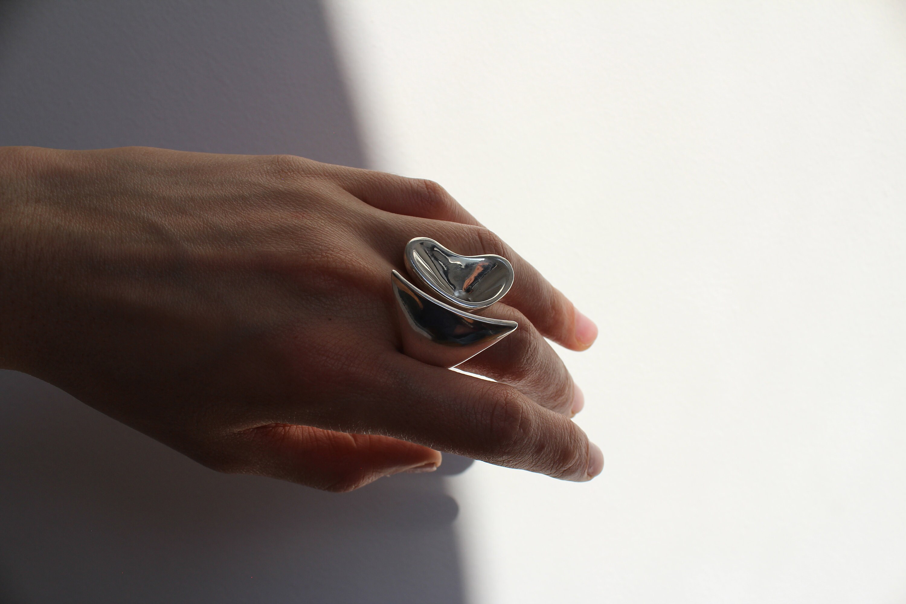 Silver Large Ring, Sculpture Ring, Bold Ring, Adjustable Large ...