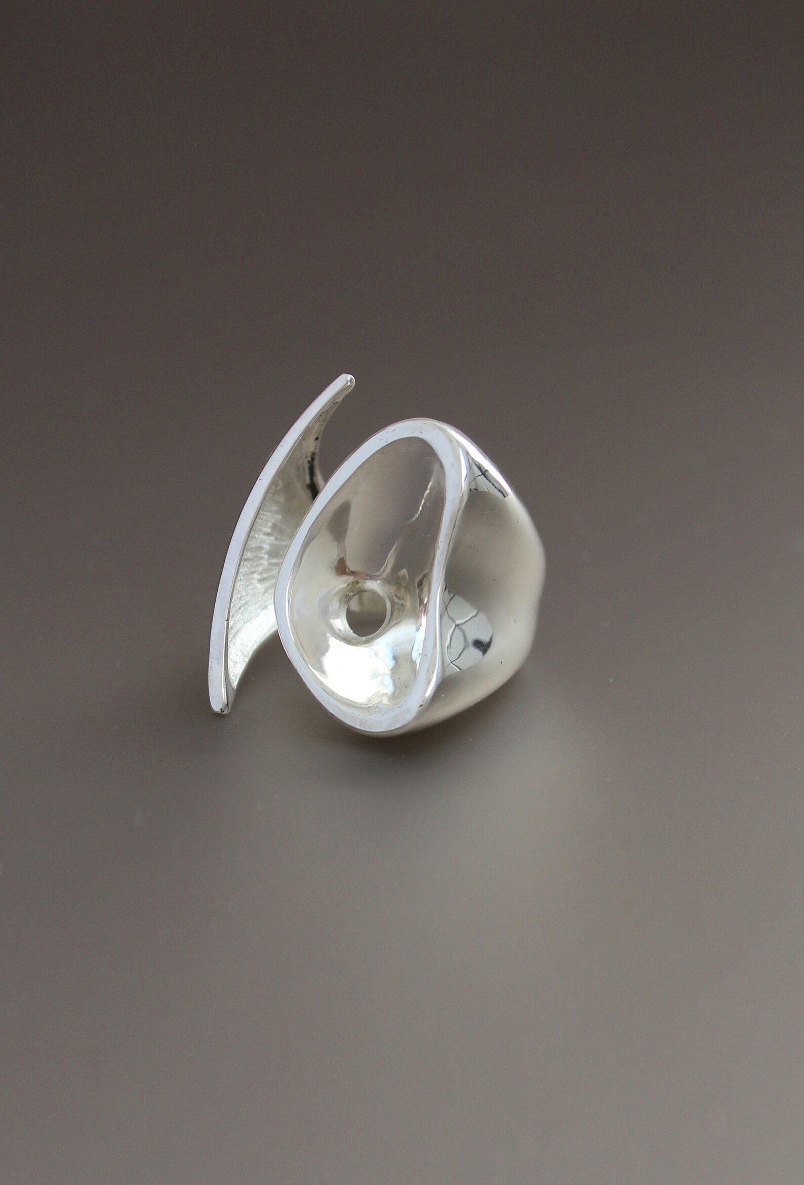 Silver Large Ring, Sculpture Ring, Bold Ring, Adjustable Large ...