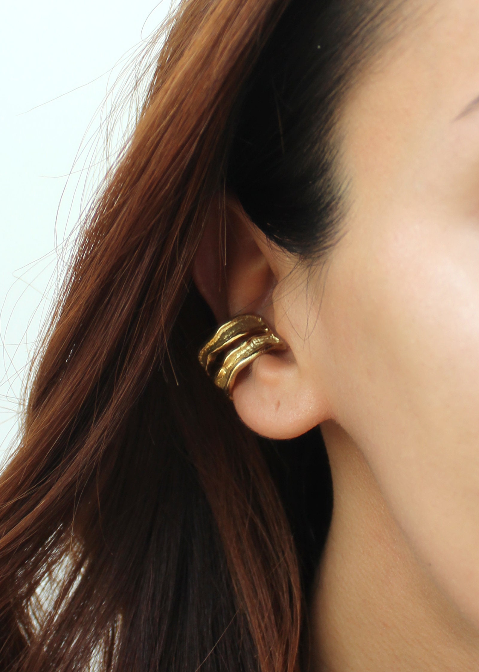 Gold Ear Cuff Cartilage Fake Piercing Ear Wrap Earcuff - Etsy