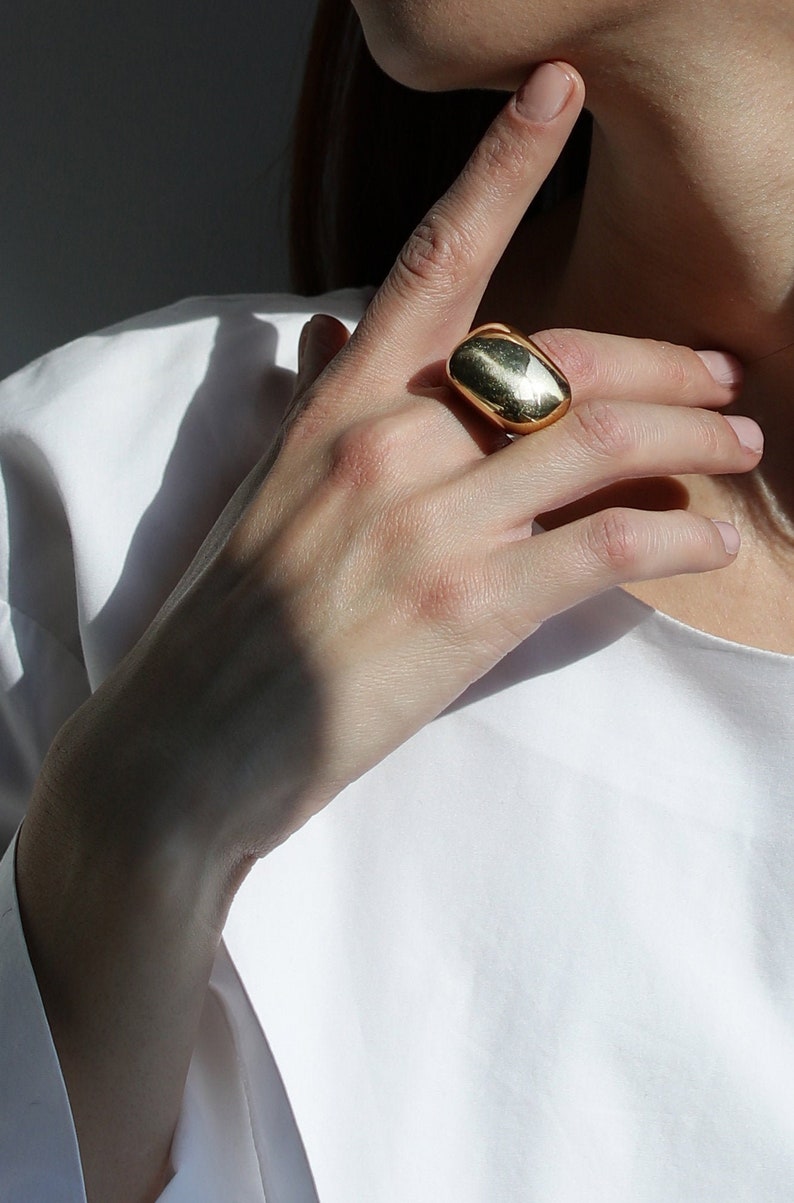 Gold Dome Ring Chunky Ring Minimalist Ring Statement Ring - Etsy