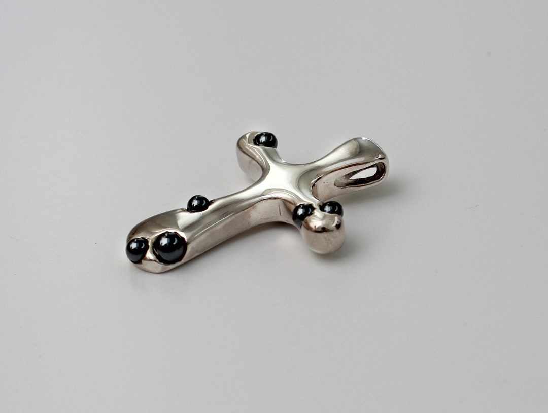 Silver Cross Necklace, Minimalist Necklace, Unisex Pennant Cross ...