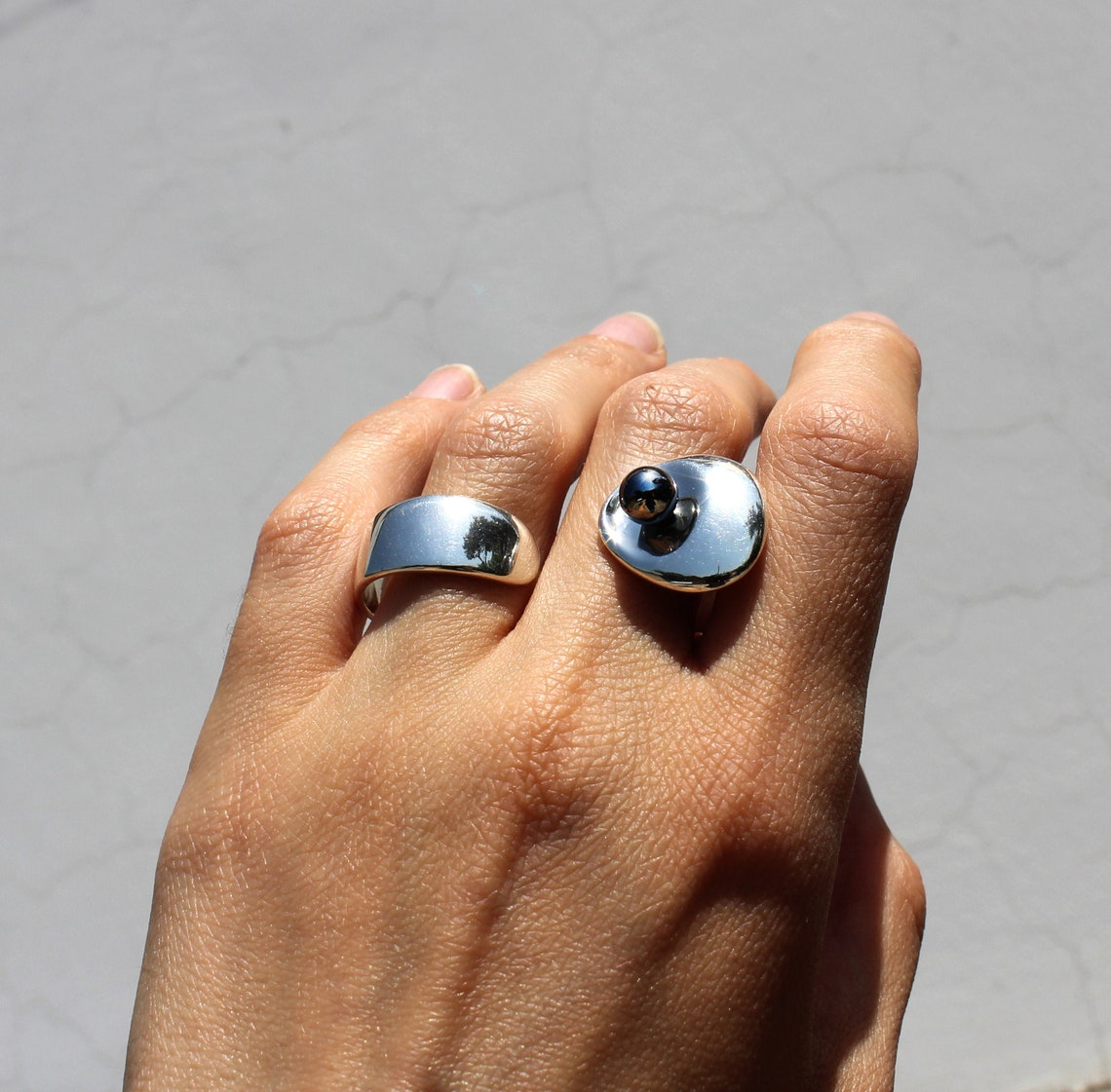 Double Finger Ring Two Finger Ring Double Ring 2 Finger - Etsy