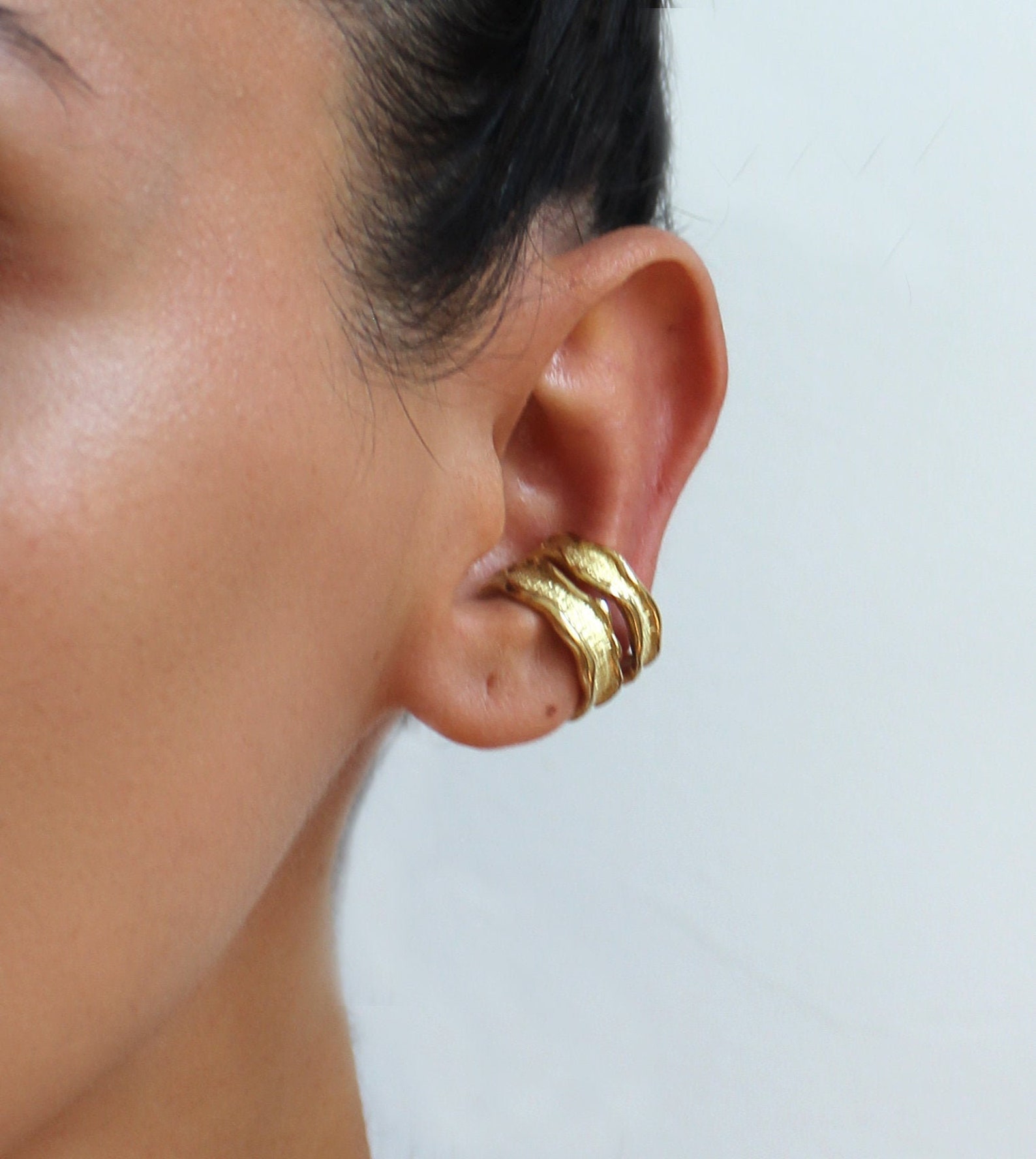 Gold Ear Cuff Cartilage Fake Piercing Ear Wrap Earcuff - Etsy