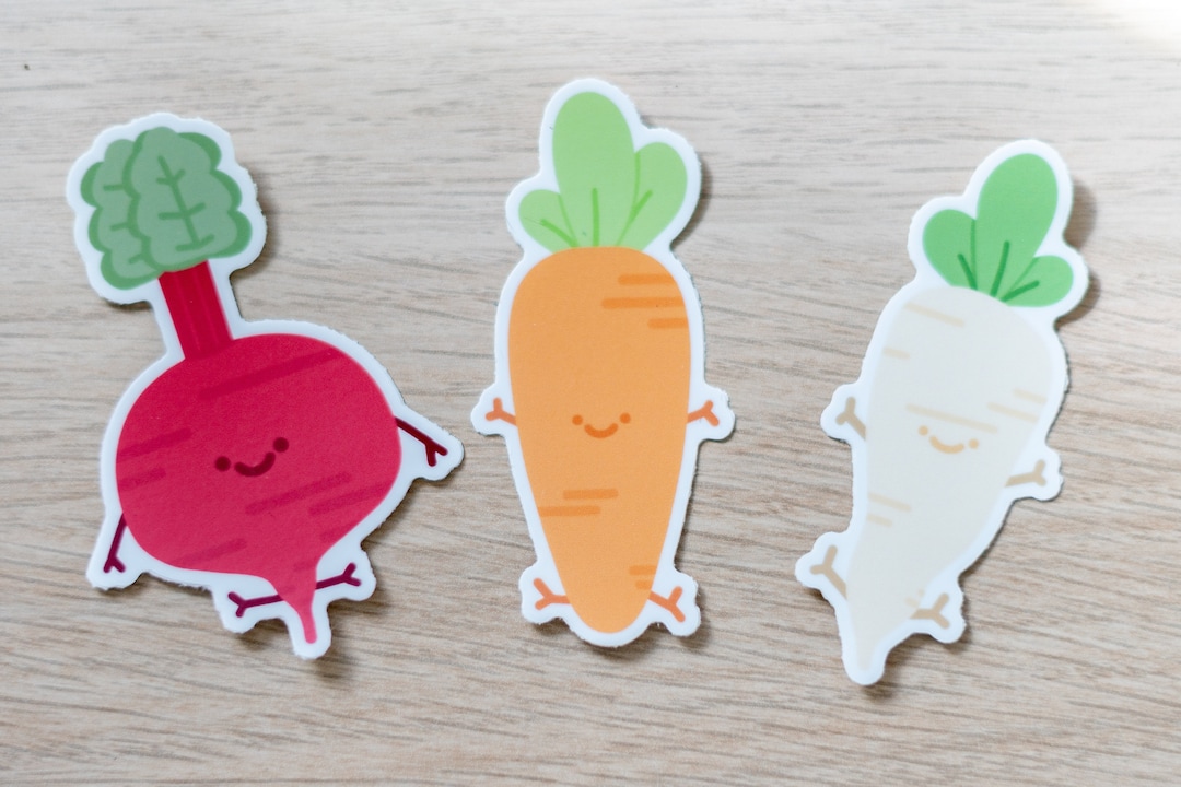 Veggie Friend Sticker Cute Vinyl Water Proof Sticker for Laptops, Water ...
