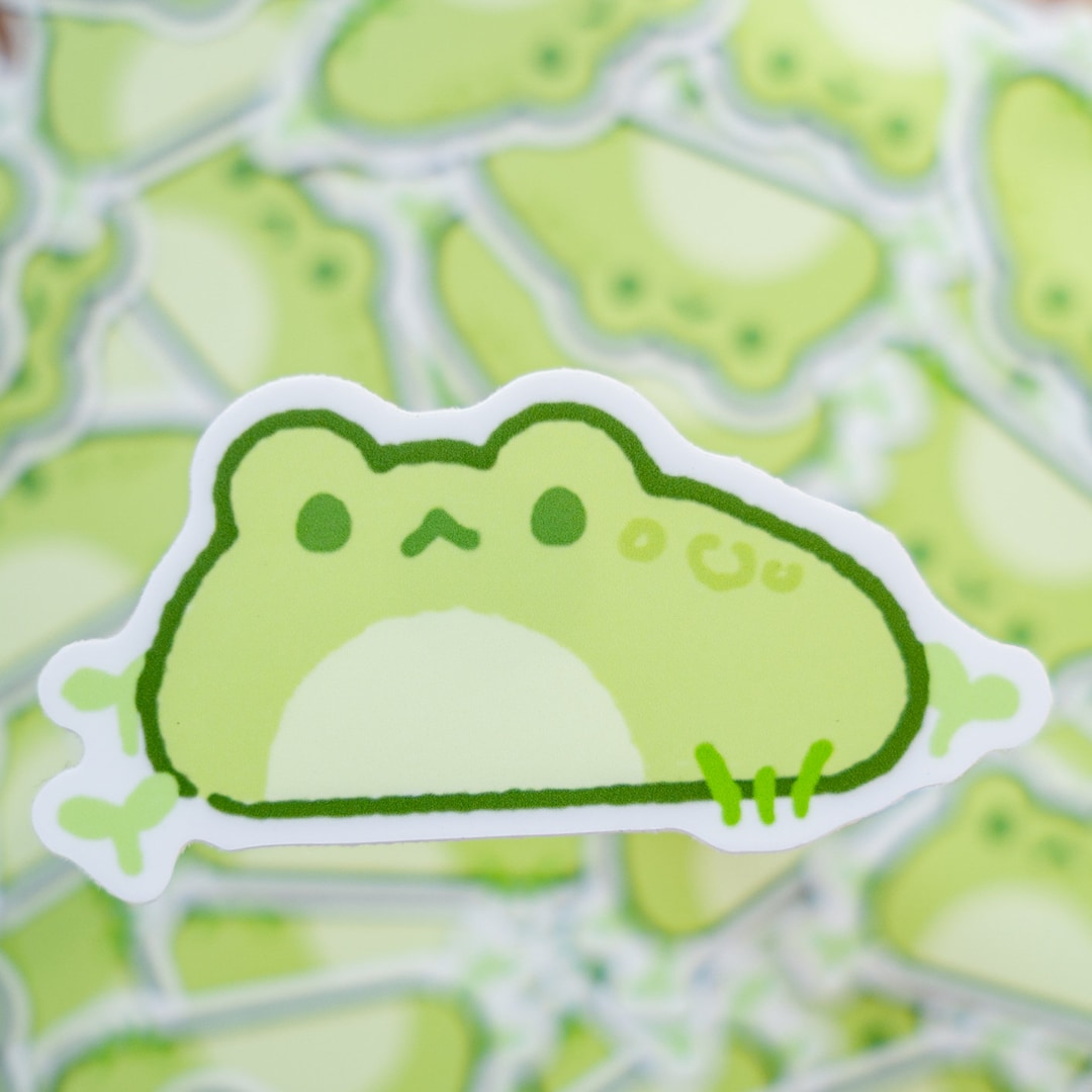 Frog Blob Die Cut Sticker Cute Vinyl Water Proof Sticker for Laptops ...