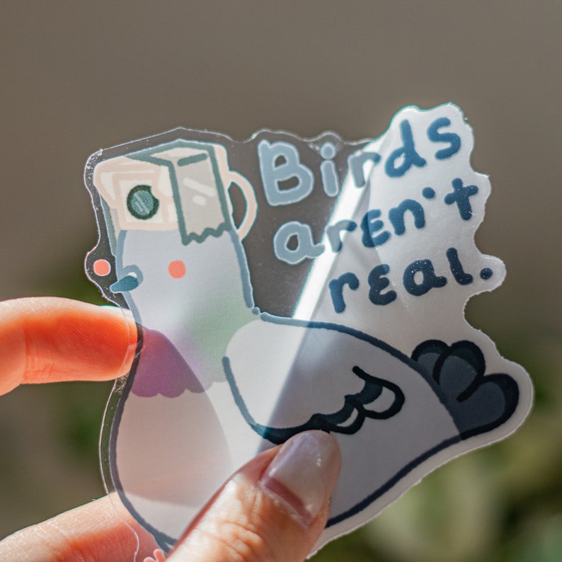 Birds Aren't Real Clear Die Cut Sticker - Etsy